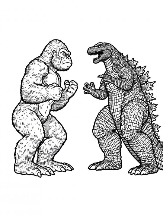 Раскраска Годзилла. Бесплатно распечатать раскраски