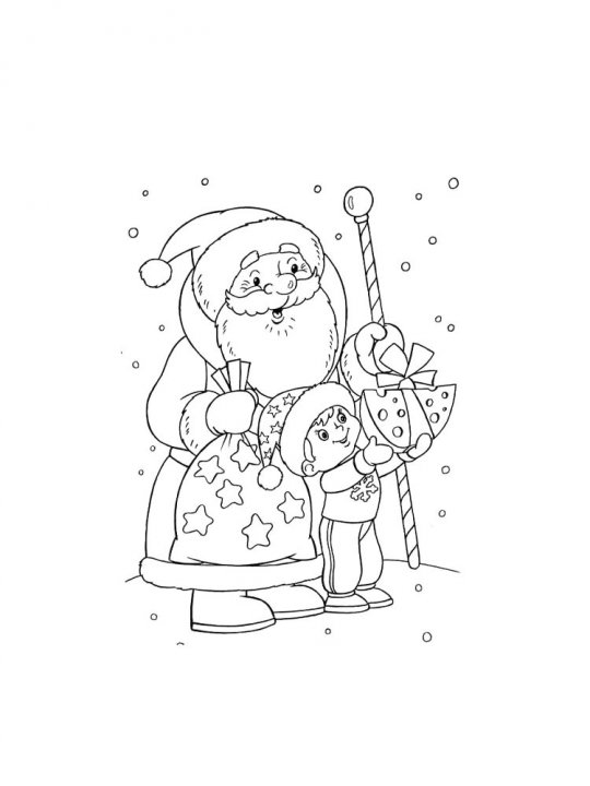 Раскраски Новый год - распечатать в формате А4