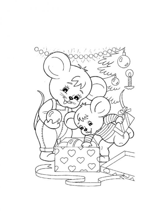 Раскраски Новый год - распечатать в формате А4